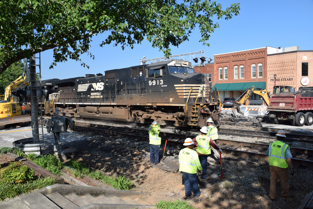 Construction begins at Cornelia railroad crossing - Now Habersham