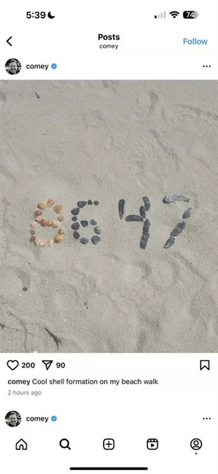 Trump administration officials say Secret Service is investigating Comey's '86 47' social media ...